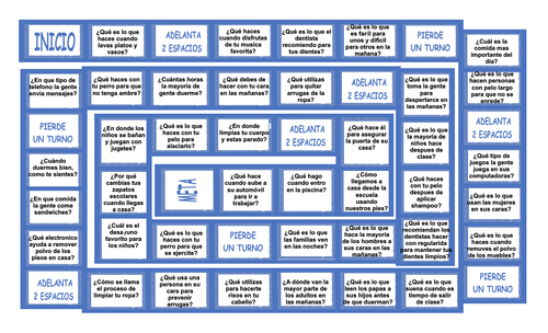Daily Activities Spanish Board Game | Teaching Resources