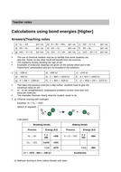 2019 AQA GCSE Chemistry Energy changes Calculating Bond Energies ...