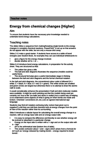 2019 AQA GCSE Chemistry Energy changes Calculating Bond Energies ...