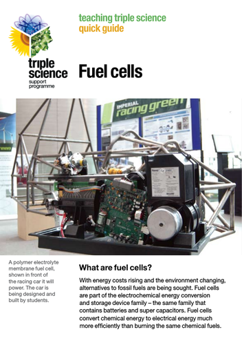 2019 AQA GCSE Chemistry Energy changes Fuel Cells | Teaching Resources