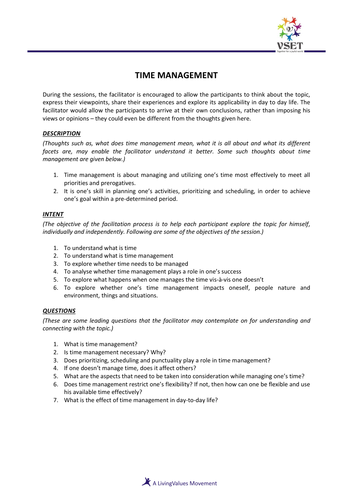 Time Management | Teaching Resources