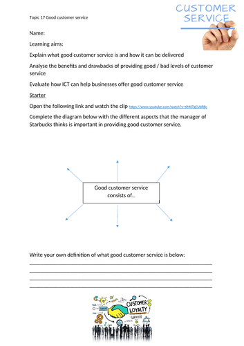 Good Customer Service GCSE 2017+ Yr10 /11/12 | Teaching Resources