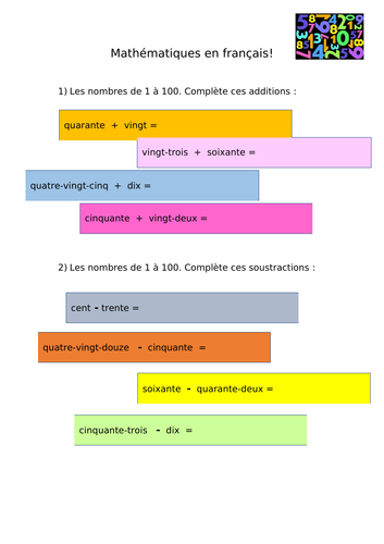 French numbers and numeracy | Teaching Resources