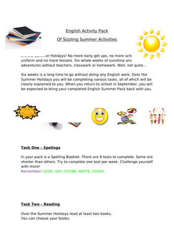 Summer Activity Pack - English/Literacy KS2 | Teaching Resources