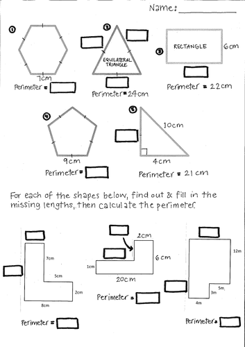 Missing Lengths & Perimeters - LA Year 6 | Teaching Resources
