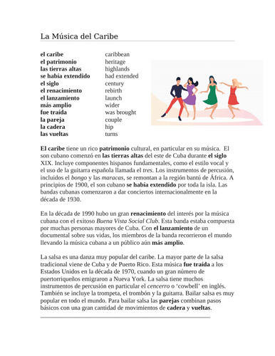 Música y Baile Lectura y Cultura: Latin Music and Dance Bundle: TOP 4 ...