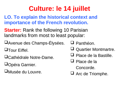 Le 14 juillet - Fete nationale (French Bastille Day) | Teaching Resources