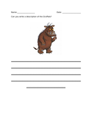 Gruffalo Character Description Flipchart and DIFFERENTIATED worksheets ...