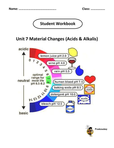 KS3 Checkpoint Science Material Changes (Acids & Alkalis) Student Workbook | Teaching Resources