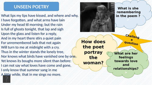 Unseen poetry Full Scheme of work AQA Literature paper 2 | Teaching ...