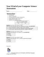 Year 9 Computer Science Assessment | Teaching Resources