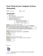 Year 9 Computer Science Assessment | Teaching Resources