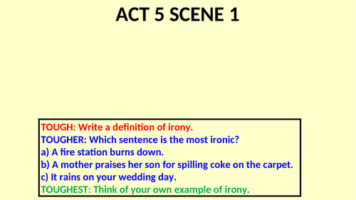 Act 5 Scene 1 Romeo and Juliet lesson | Teaching Resources