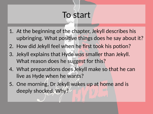 Jekyll & Hyde revision scheme | Teaching Resources
