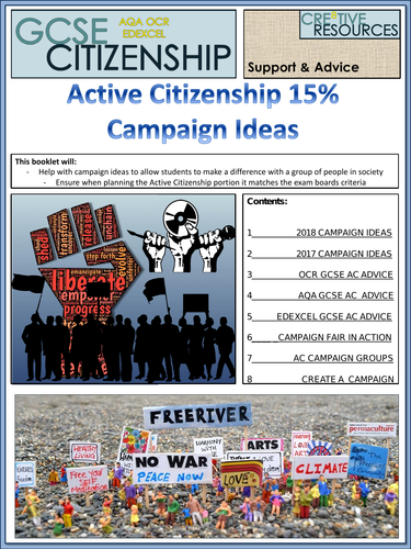GCSE Citizenship 9-1 Active Citizenship Campaign Ideas | Teaching Resources