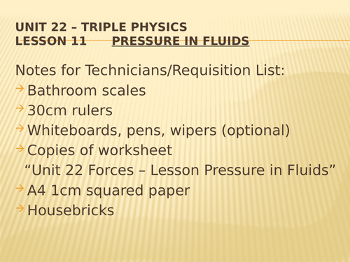 Pressure in Fluids | Teaching Resources