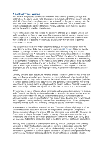 KS3 Travel writing scheme of work- based on Bill Bryson | Teaching ...