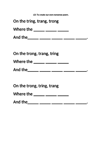 Nonsense Poetry | Teaching Resources