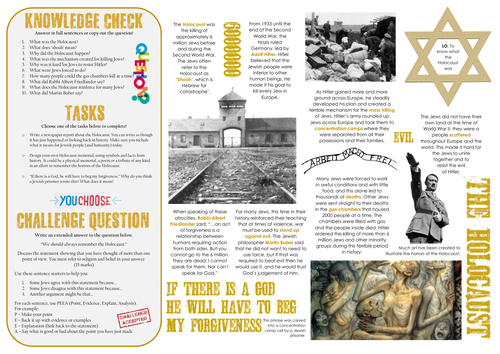 Judaism: The Holocaust - Task Mat | Teaching Resources