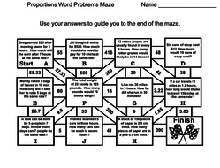 Proportions Word Problems Activity: Math Maze by ScienceSpot | Teaching ...