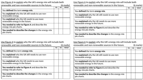 Geography 9 mark question DIRT student feedback forms 9-1 gcse MANY ...