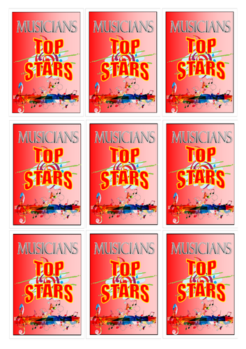 MUSICIANS Top Stars Card Game set of 27 Music Famous Performers End of ...
