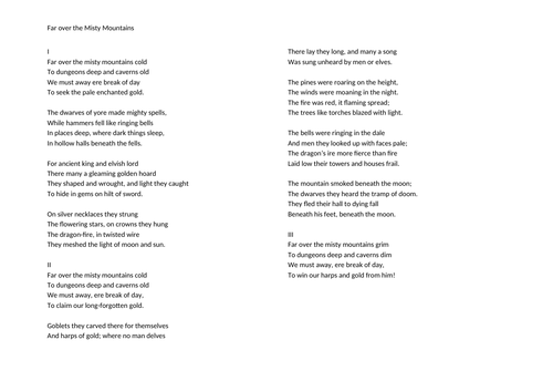 KS3 Mythical Creatures Ballads 2 Weeks | Teaching Resources