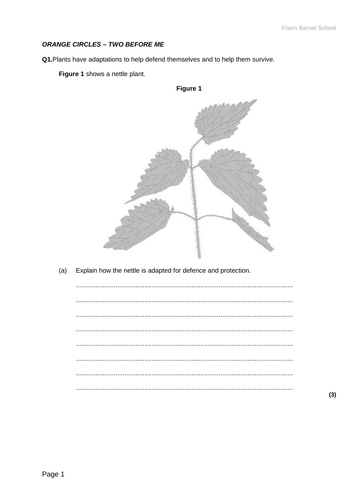 2018 AQA GCSE Biology Unit 1 (B1): Plant Defences L28 | Teaching Resources