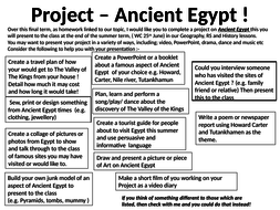 Ancient Egypt Homework sheet | Teaching Resources