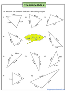 The Sine and Cosine Rule - 6 worksheets with answers | Teaching Resources