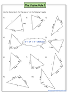 The Sine and Cosine Rule - 6 worksheets with answers | Teaching Resources