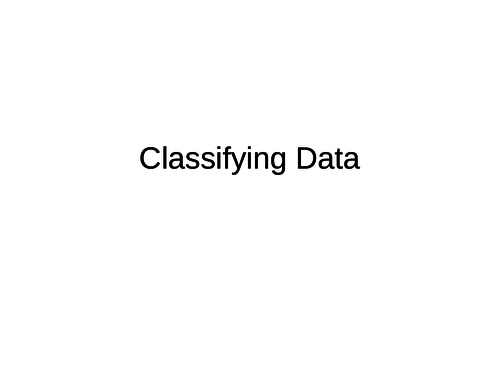 Classification of Data | Teaching Resources