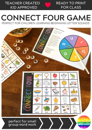 Connect Four Initial Letter Sounds Games | Teaching Resources