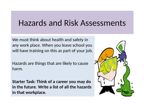 Intro to Science - Risk Assessments and Hazards | Teaching Resources