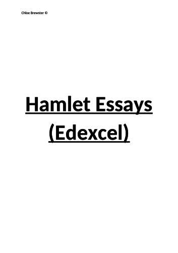 Edexcel A-level English Lit - Hamlet Essay Pack | Teaching Resources