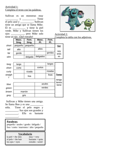 ¿Como eres? (descripciones) | Teaching Resources