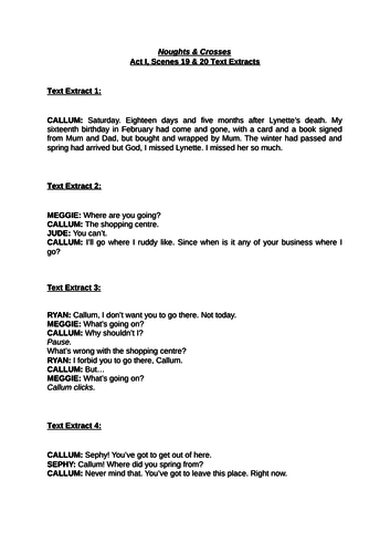 Noughts and Crosses - play adaptation by Dominic Cooke, Act 1 ...