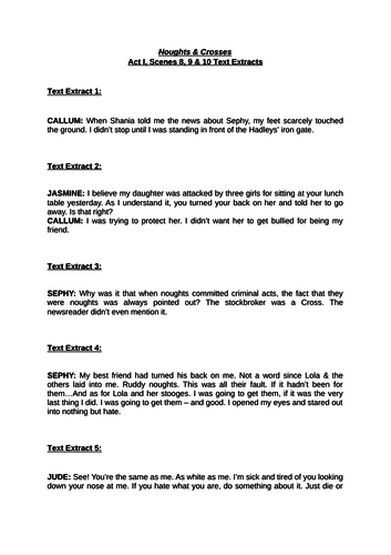 Noughts and Crosses - play adaptation by Dominic Cooke, Act 1 ...
