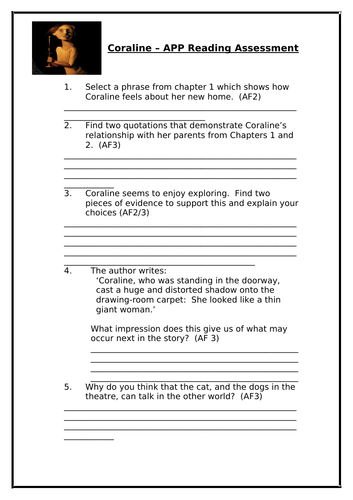 Coraline by Neil Gaiman complete scheme of work. | Teaching Resources