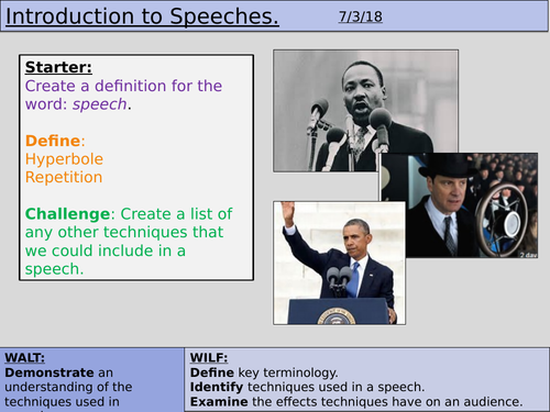 Introduction To Speech Writing | Teaching Resources