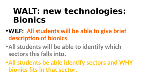 Lesson Powerpoint for Bionics BTEC Engineering Unit 1 | Teaching Resources