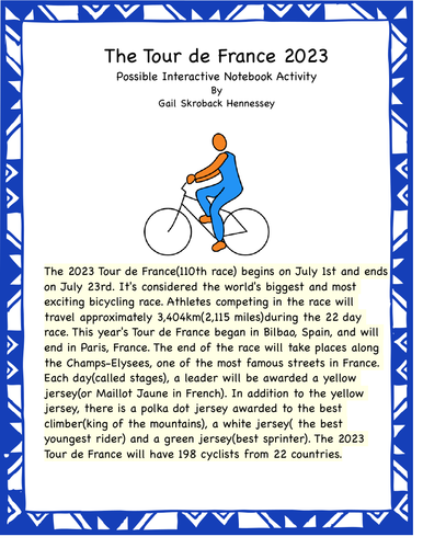 Tour de France : Free Resource! | Teaching Resources