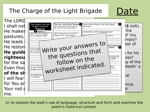 The Charge of the Light Brigade | Teaching Resources
