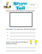 Show and Tell - Written Activity by Lresources4teachers | Teaching ...