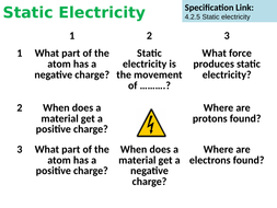 AQA Physics (Science) Static Electricity Lesson | Teaching Resources