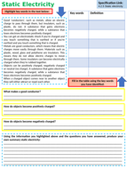 AQA Physics (Science) Static Electricity Lesson | Teaching Resources