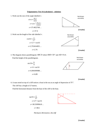 Trigonometry tests x20 (new GCSE 9-1 maths) | Teaching Resources