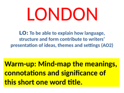 London by William Blake fully annotated lesson AQA GCSE Literature ...