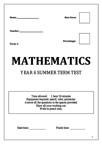 Year 6 Maths Tests - Bundle - 5 TESTS IN TOTAL!! | Teaching Resources