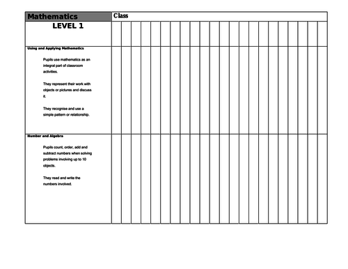 Maths Tracking sheets - ALL LEVELS | Teaching Resources